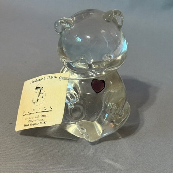 Fenton | Art | Fenton Glass Teddy Bear Figurine Birthday Stone Purple ...